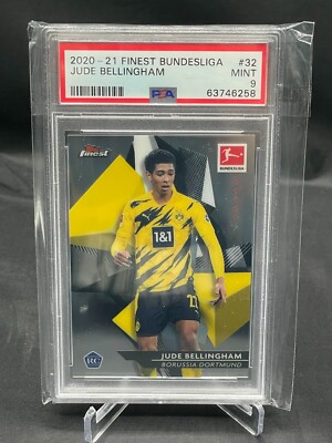 Jude Bellingham 2020 Topps Finest Bundesliga Base Rookie #32 RC PSA 9 ...