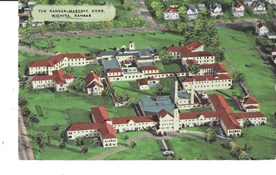 POSTCARD WICHITA, KANSAS, AERIAL VIEW THE KANSAS MASONIC HOME | eBay