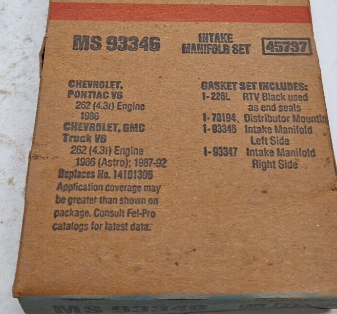 Upper Intake Fel-Pro MS 93346 Intake Set Manifold Gasket