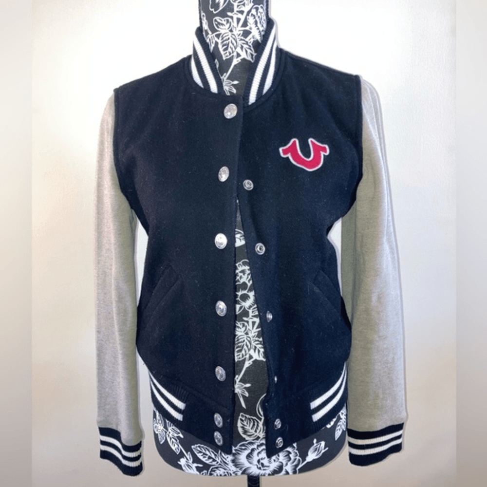 True Religion Varsity Jacket Wool Winter Patchwork College Letterman ...