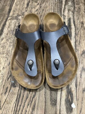 Birkenstock Gizeh Leather Thong Flip Flops Sandals Split Toe 39 L8 M6 ...