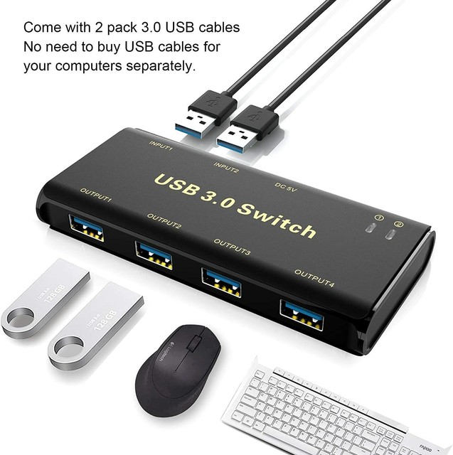USB 3.0 Switch Selector,Switcher Adapter 4 Port USB Peripheral Switch ...