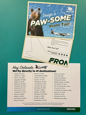FRONTIER AIRLINES ORLANDO PROMOTION FLYERS | eBay