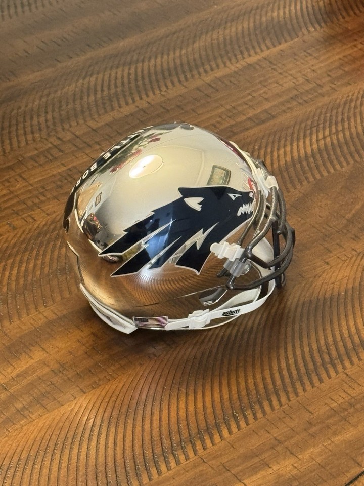 Nevada Wolfpack NCAA Schutt Mini Helmet Battle Born 1874 Mirror Chrome ...