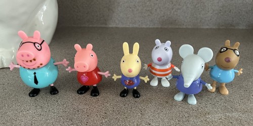 Peppa Pig Lot (6) Figures Daddy Pedro Pony Rabbit Suzy Sheep Emily ...