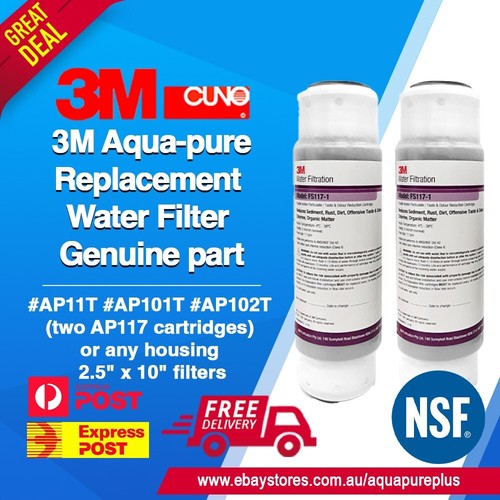 2X FS117 or AP117 3M Aqua-pure Replacement Water Filter Genuine part ...