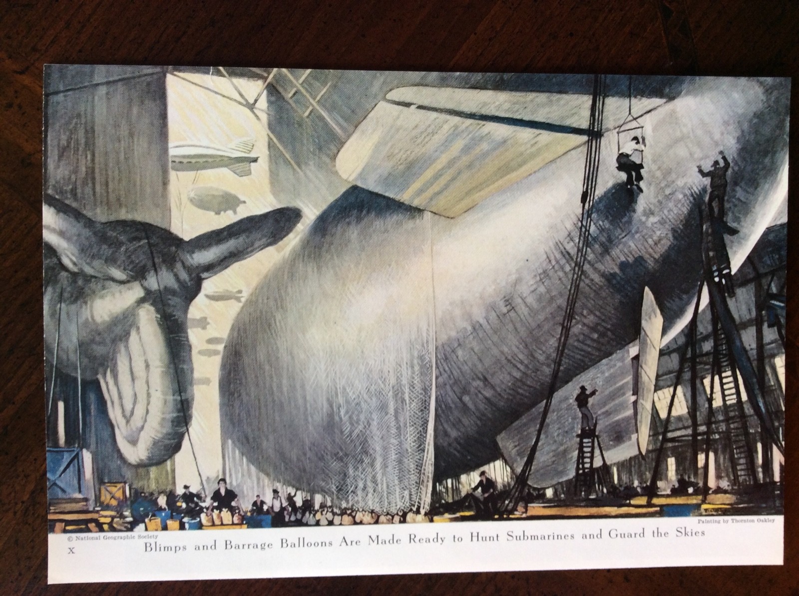 1942 vintage Original magazine art illustration Blimps And Barrage ...