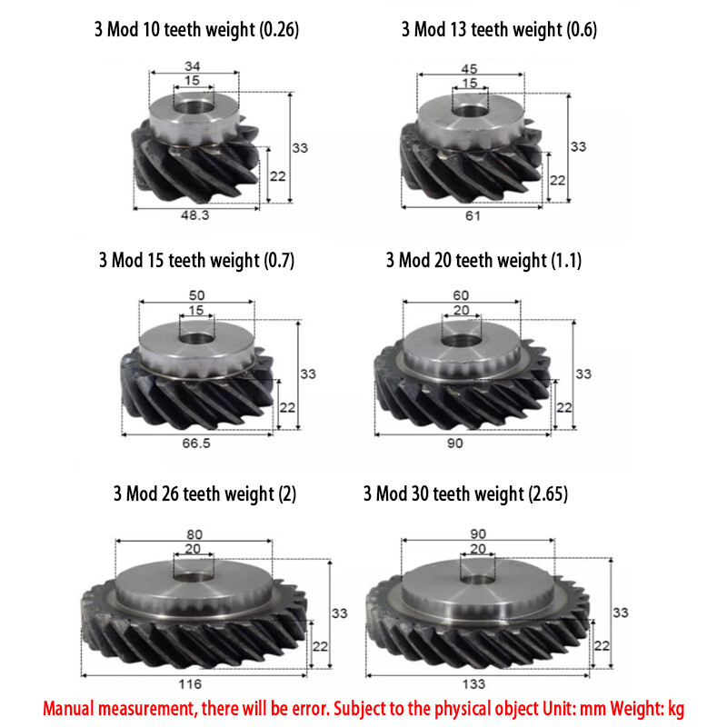 1/2/3 Mod Helical Gear With Step 45° Left Right Spiral Motor ...
