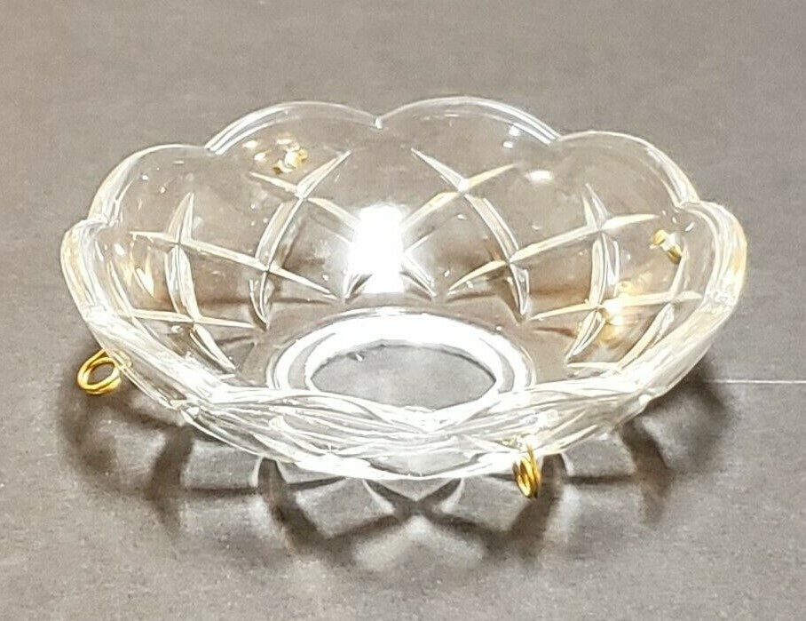 Bobeches For Chandeliers NEW 5" PRESSED GLASS BOBECHE WITH 8 BRASS