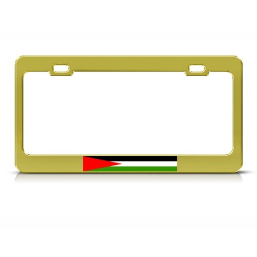 PALESTINE PALESTINIAN FLAG GOLD COUNTRY Metal License Plate Frame Tag ...