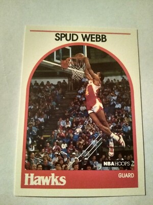 1989 SPUD WEBB NBA HOOPS CARD #115 ATLANTA HAWKS DUNK SACRAMENTO KINGS ...