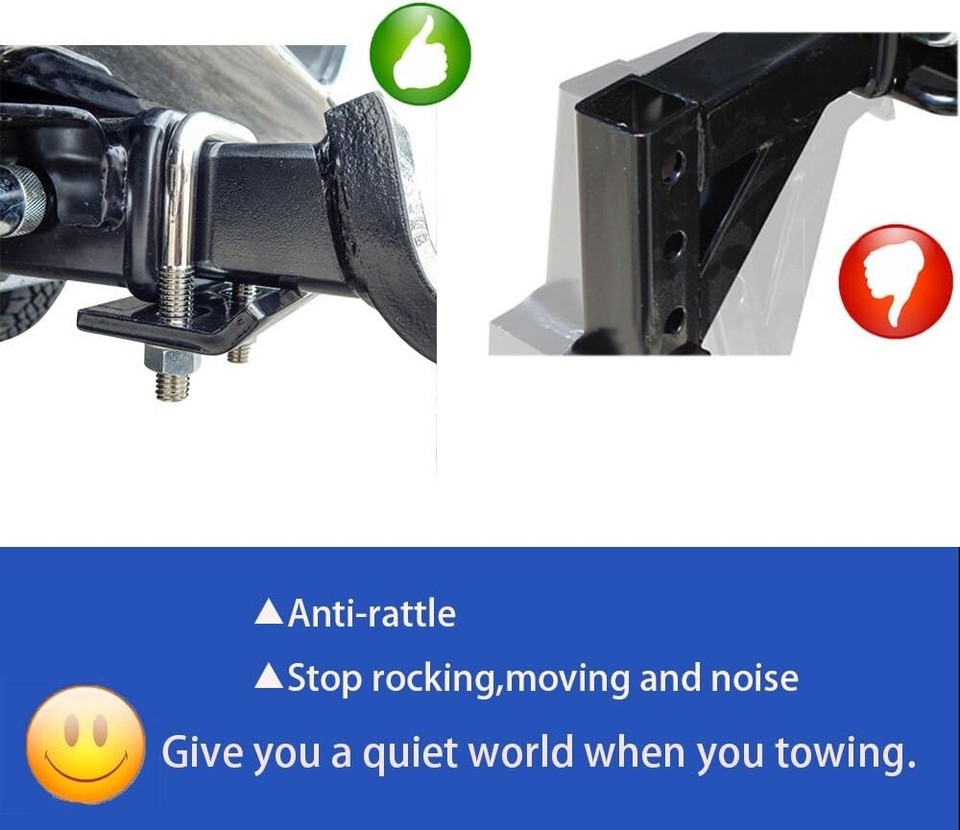 2″ Trailer Lock Down Hitch Tightener Stabilizer Heavy Duty Anti Rattle ...
