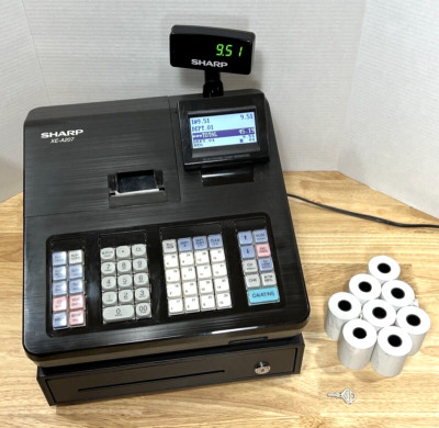 Sharp XE-A207 Cash Register KEY Bundle 8 Thermal Rolls Menu Based Electronic | eBay