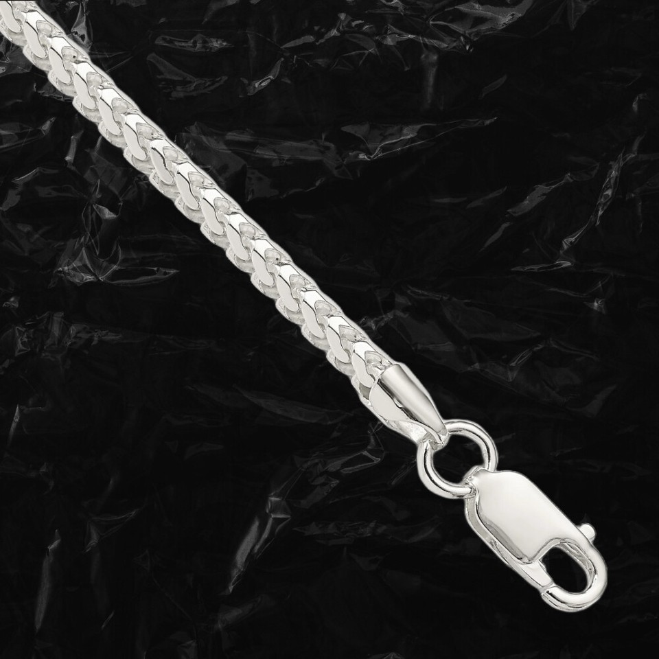 5mm Franco 925 Sterling Silver Solid Chain Necklace Diamond Cut High ...