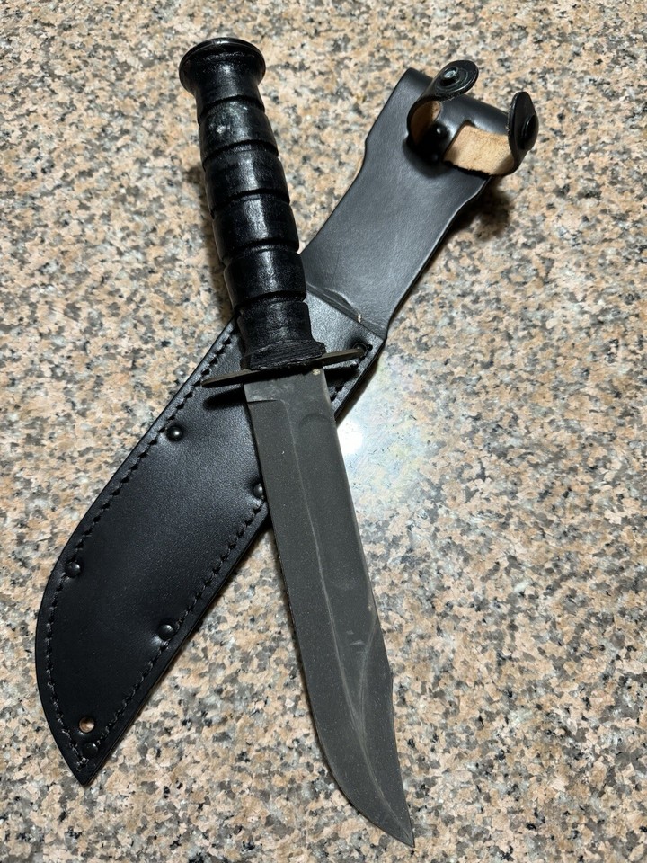 US. CAVALRY Genuine Issue Fighting Knife 7" With Leather Scabbard | eBay