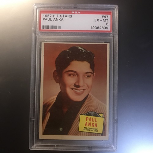 1957 TOPPS HIT STARS #47 PAUL ANKA VINTAGE SET REGISTRY BREAK GRADED ...