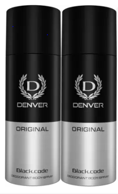 Denver Black Code Deodorant Body Spray For Men Each 150 Pack of 2 W097 ...