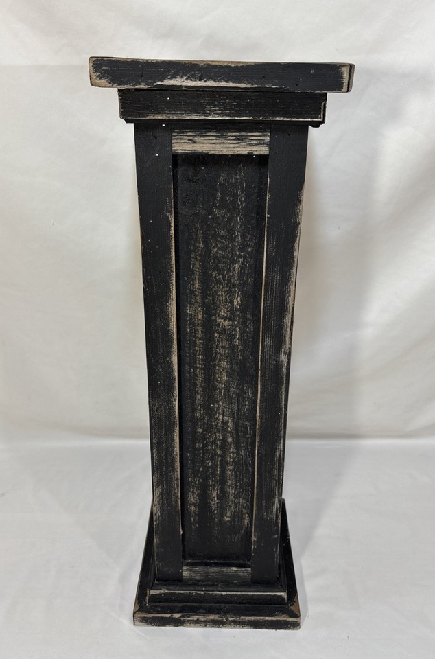 Vintage Painted Black Wood Pedestal Plant Stand Podium Column Plinth 25.75"H | eBay