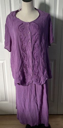 Woman Within Maxi Skirt Full Flowy Size 3X purple boho (K) | eBay