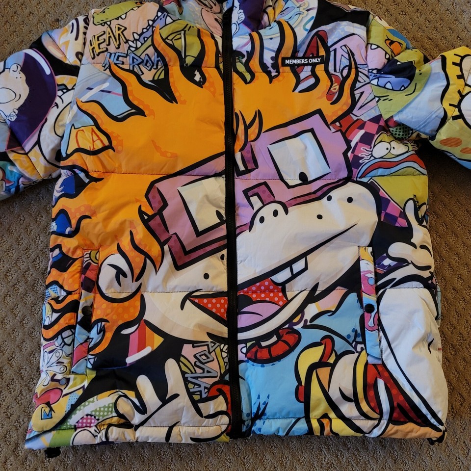 Members Only x Nickelodeon Puffer Jacket L Rugrats SpongeBob Ren n ...