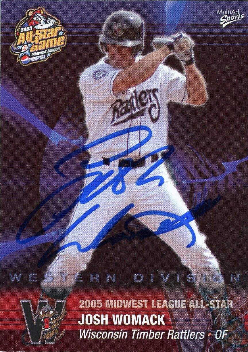 2005 Wisconsin Timber Rattlers JOSH WOMACK Signed Card autograph AUTO ...
