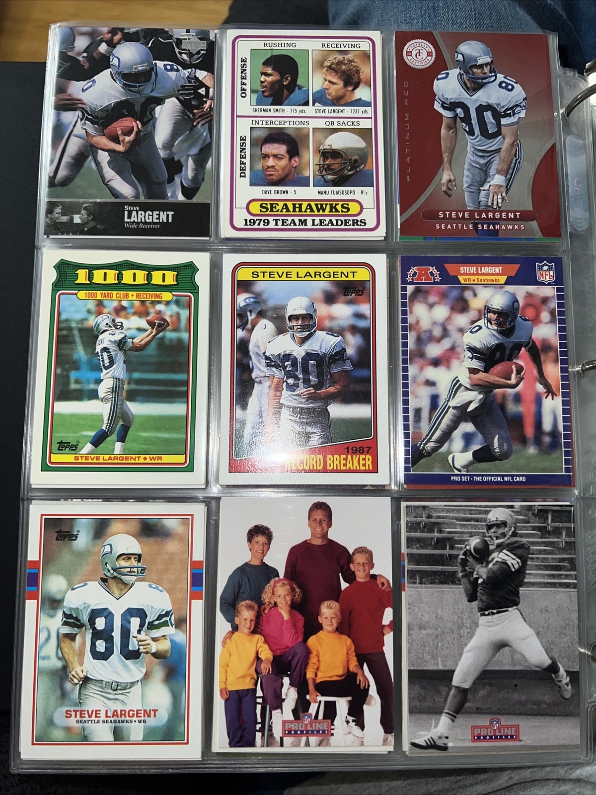 9 Card Lot Steve Largent Tulsa Seattle Seahawks AL73 | eBay