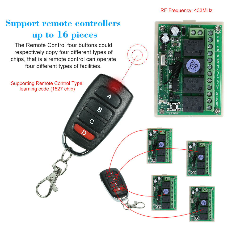 4CH Channel 433Mhz Switch Long Remote G5M1 | eBay Australia