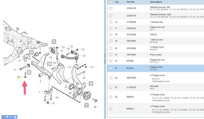 Genuine Volvo XC60 XC90 V60CC V90CC Lower Control arm Flange screw (2 ...