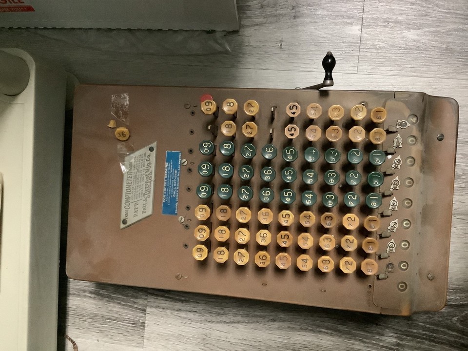 Antique Vtg Comptometer Felt Tarrant Mechanical Calculator Machine & Cover ds17 | eBay