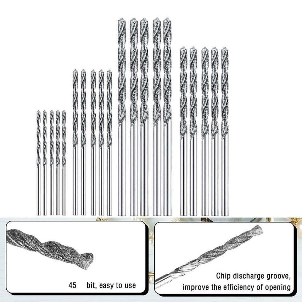10X( Drill Bit Set 20 Pieces 4 Sizes 1mm 1.5mm 2mm 2.5mm Tip7209 | eBay UK