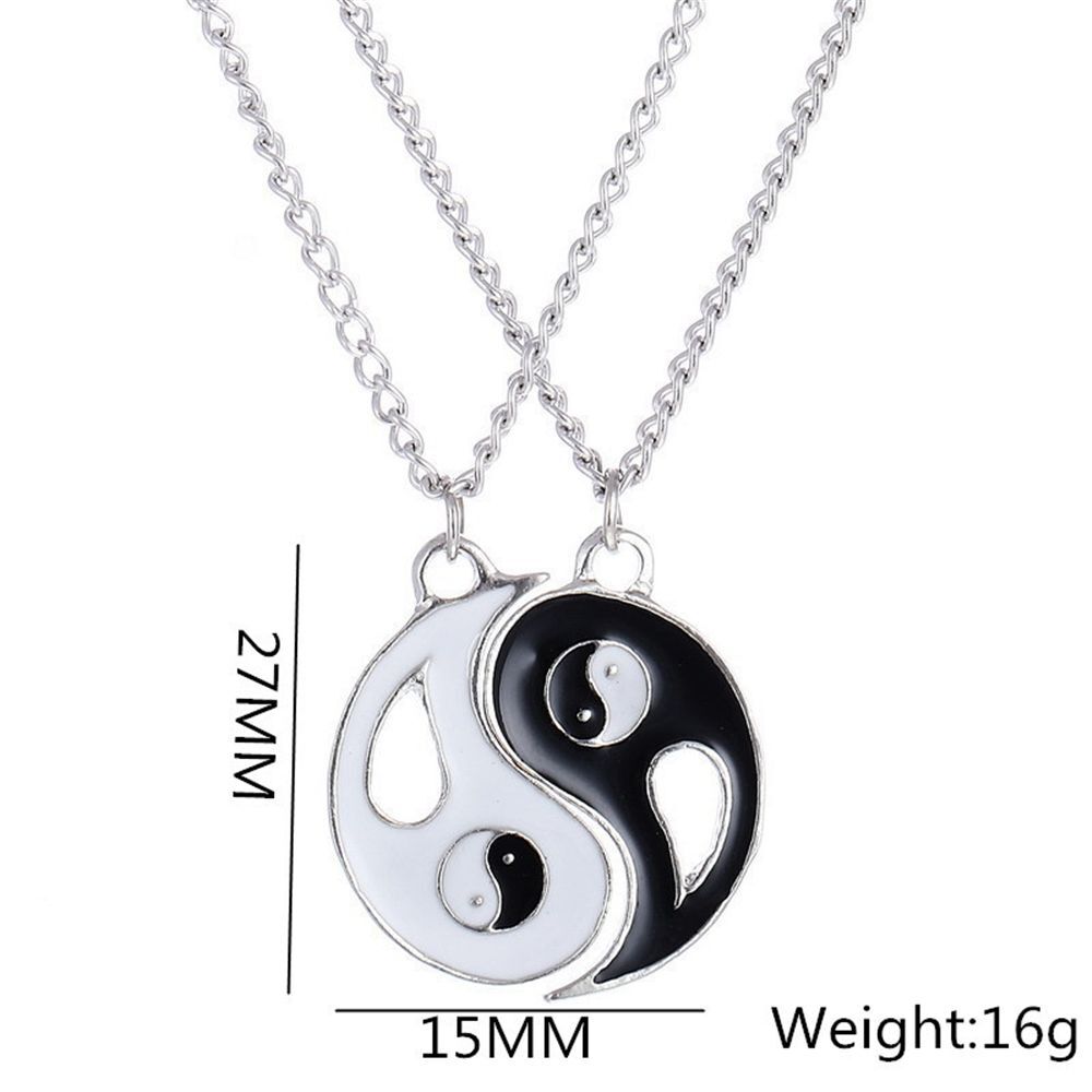 Best Friends Chain Black And White Tai Chi Yin Yang Pendant Couple ...