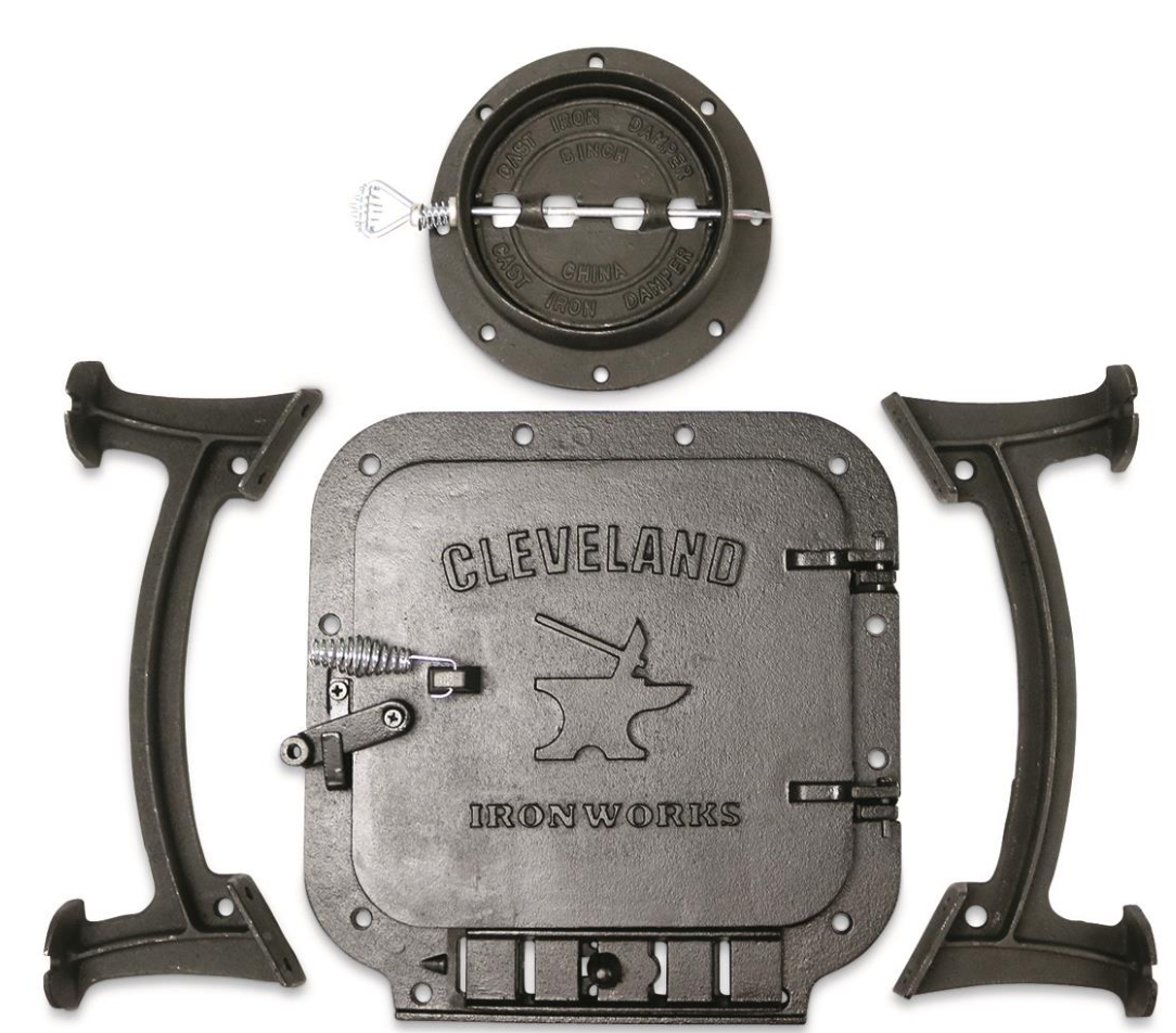 Double Barrel Cast Iron Camp Stove Hardware Kit For Fire Burner Heater ...