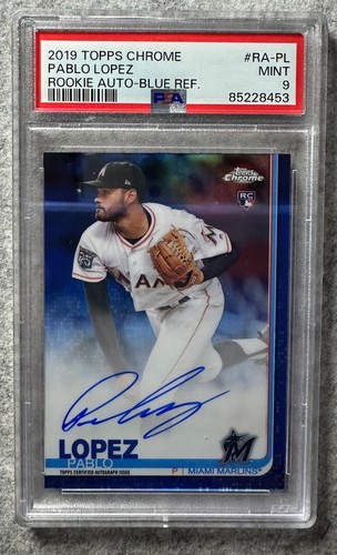 2019 Pablo Lopez RC Topps Chrome #RA-PL Blue Refractor Rookie Auto /150 ...