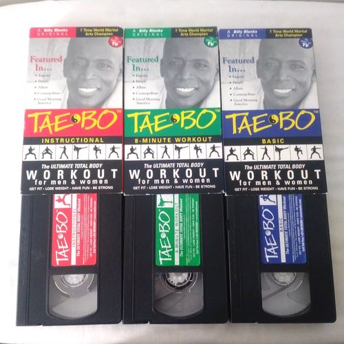 Billy Blanks TAE BO Workout Lot of 3 VHS Instructional Basic and 8 ...