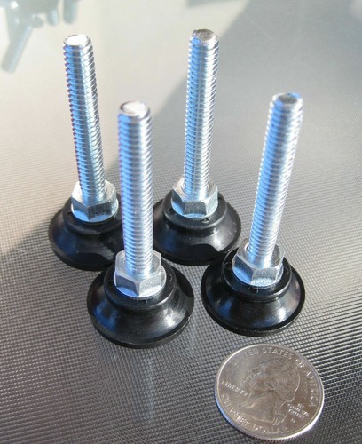 4 Pack - Adjustable Leveling Foot Threaded Feet, 1.625" x 1/4-20 Stud ...