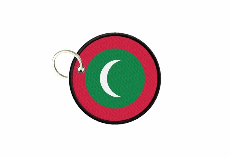 Maldives Flag Keychain Round Badge | eBay