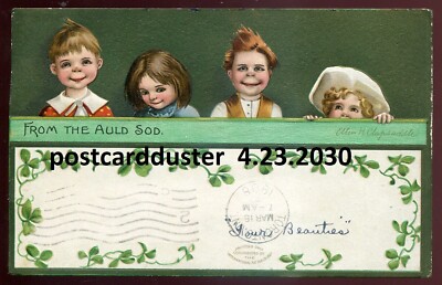 Artist- ELLEN CLAPSADDLE Postcard 1910s Embossed Auld Sod Irish Kids | eBay