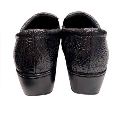 YUU Bethanee Womens Clogs Black Embossed Paisley Size 8.5 | eBay