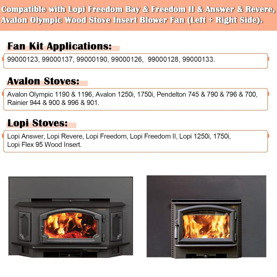99000137 99000123 Blower Motor Set for Avalon & Lopi Wood Stove,Lopi ...