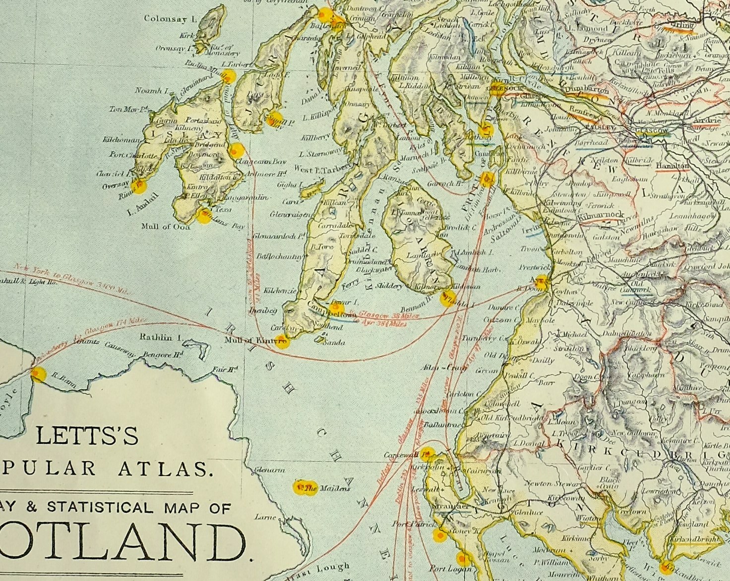 1881 LETTS MAP SCOTLAND ABERDEEN FORFAR SUTHERLAND CAITHNESS ROSS ...