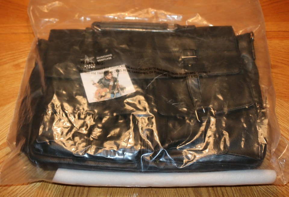 Steve Azar Musicians Leather Briefcase/Laptop Carry-On Bag - New With ...