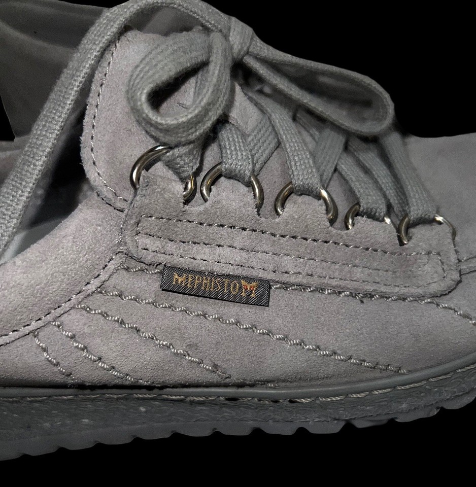 Women's Mephisto Originals Tan Leather Lace Up Suede Shoes Gray US 6.5 ...