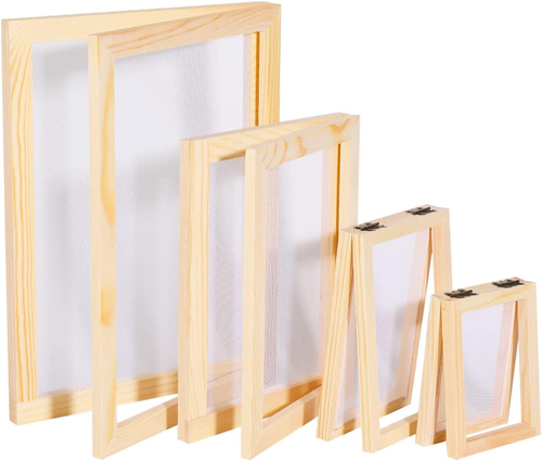 4 Sizes A4 A5 A6 & A7 2 in 1 Wooden Paper Making Screen Mould and ...