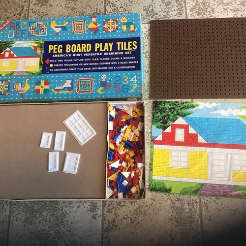Peg Board Play Tiles Halsam Products Set No. 21 Incomplete | eBay