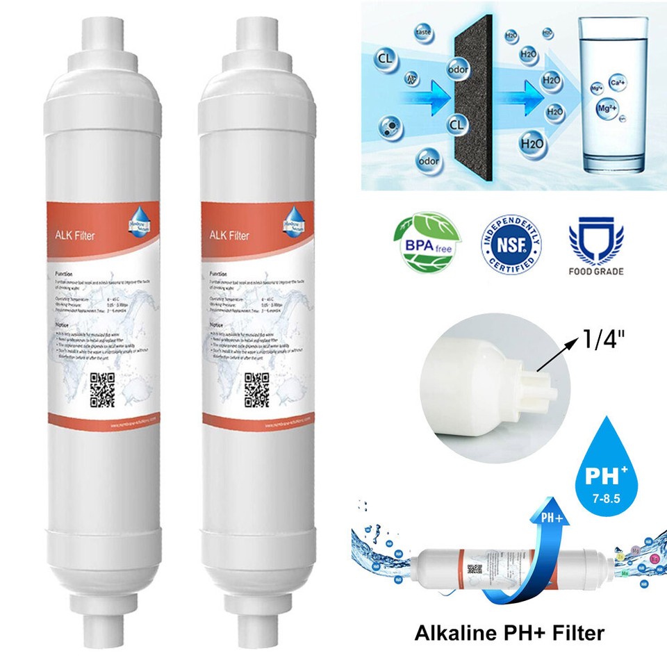 10 Pack 4-Layer Alkaline Drinking Water Filter pH+ Inline Mineral ...