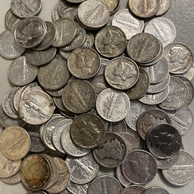 Junk Silver Coins Mercury Dimes $2.00 Face Value Barter Money Yankee ...