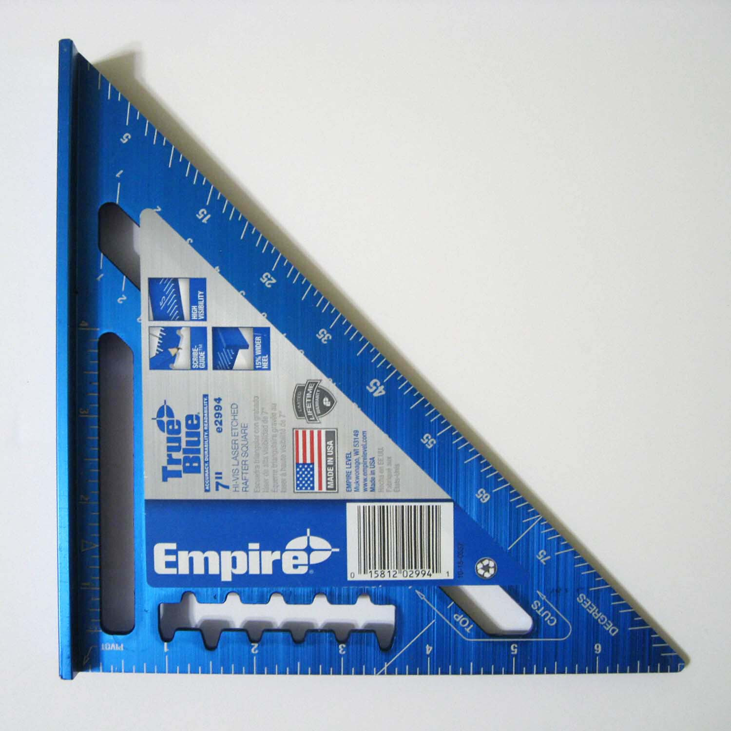 EMPIRE Level ® True Blue ® 7" Hi Vis Laser Etched Rafter Square - Made ...