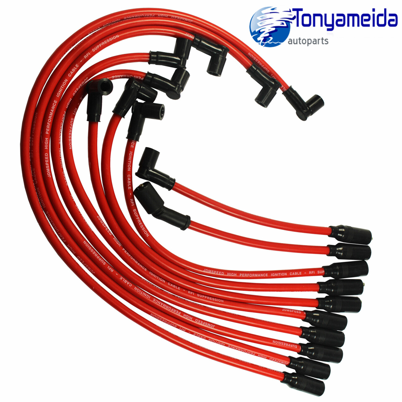 10.2MM NEW RED SPARK PLUG WIRES SET for 92-96 CHEVROLET CORVETTE LT1 5. ...