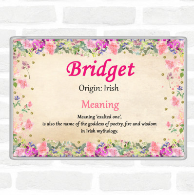 Bridget Name Meaning Jumbo Fridge Magnet Floral | eBay UK