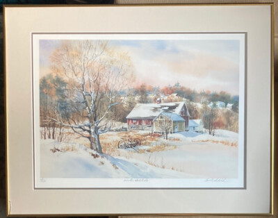 Carol Sebold Winter Solitude Maine Signed Ltd Ed Framed Matted Art ...